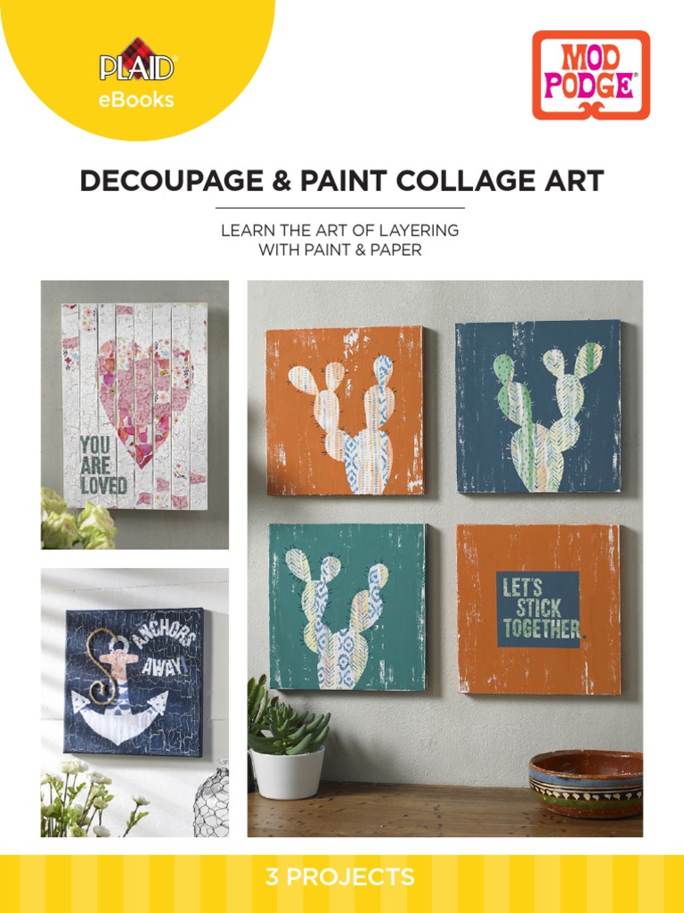 Decoupage Collage Ideas Ebook | PDF | Varnish | Printer (Computing)