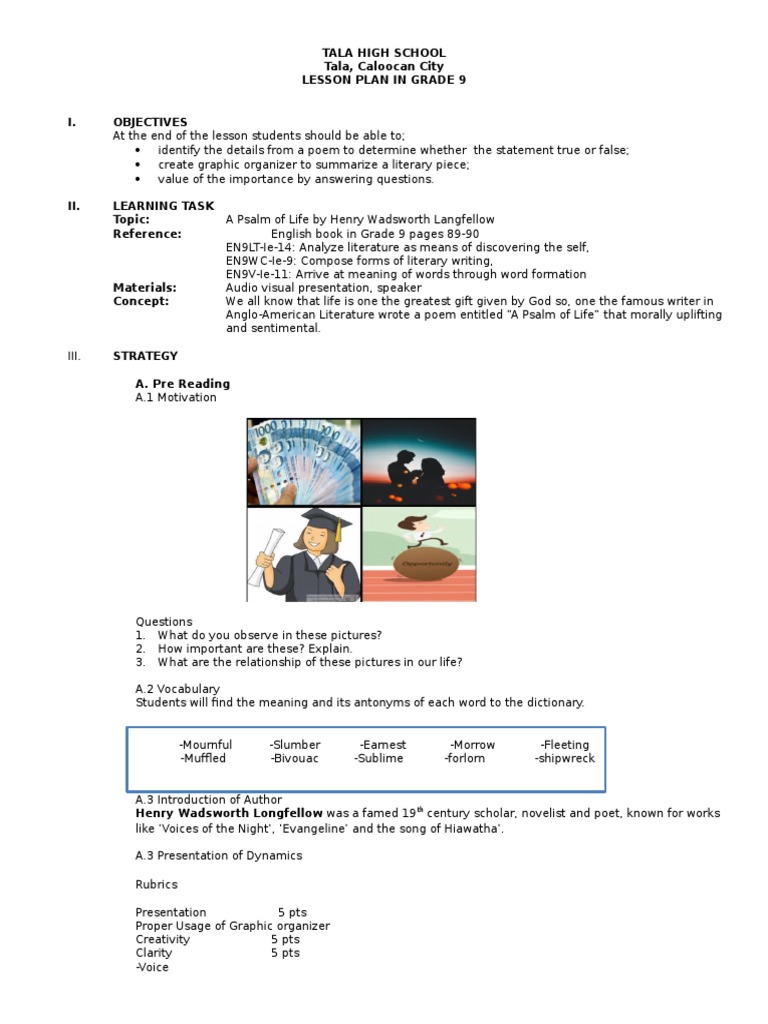 A Psalm of Life by Henry Wadsworth Langfellow | PDF | Henry Wadsworth ...