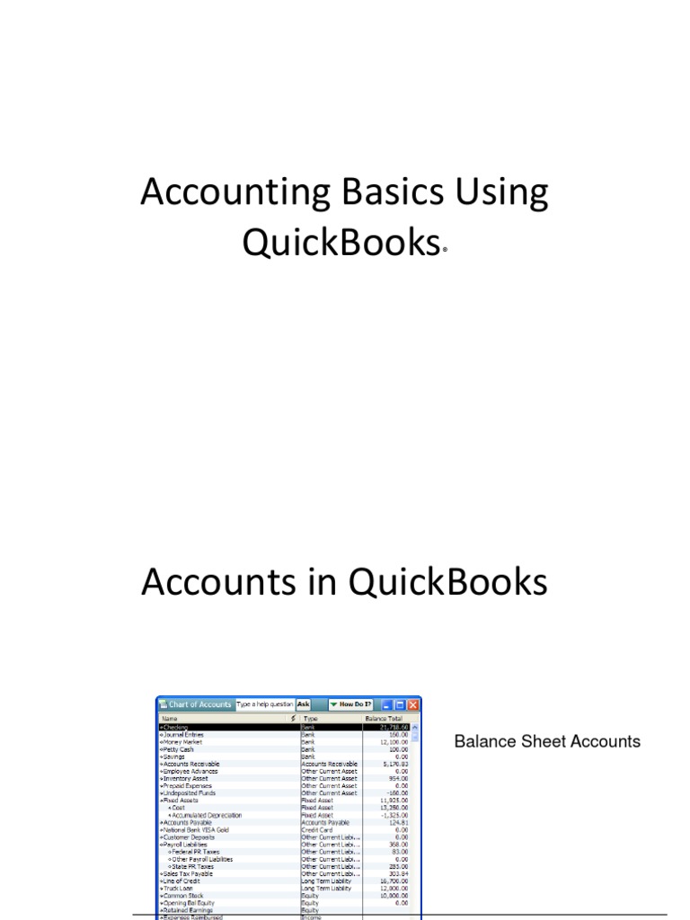 Accounting Basics Using Quickbooks: Presented by Mike Kimutai | PDF ...