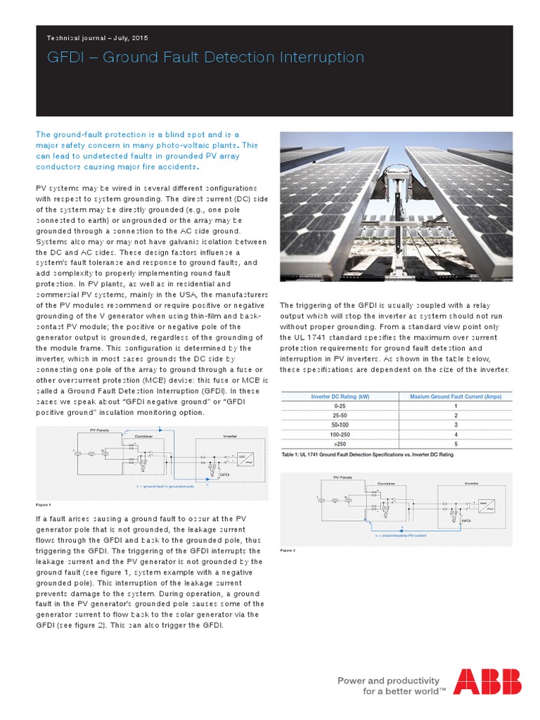 GFDI - Ground Fault Detection Interruption: Technical Journal - July ...