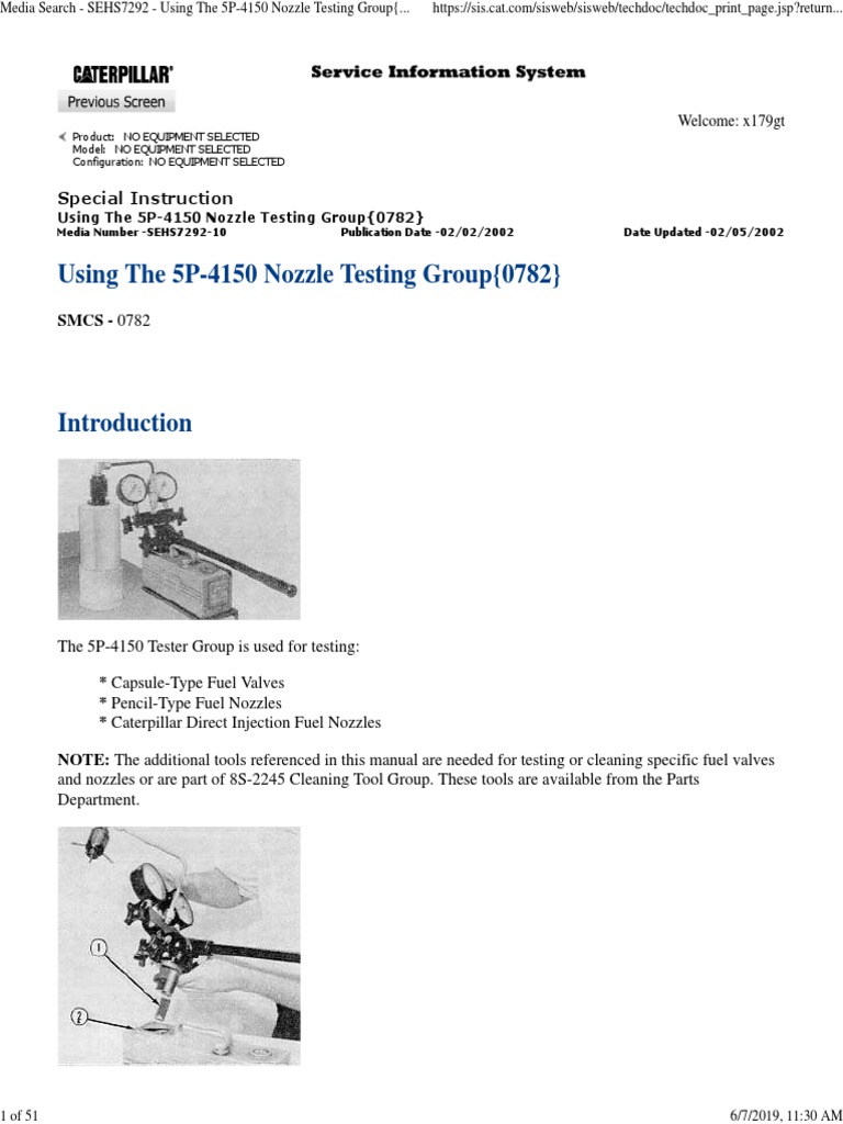 Media Search - SEHS7292 - Using The 5P-4150 Nozzle Testing Group (0782 ...