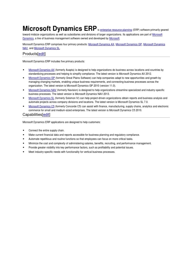 Microsoft Dynamics ERP | PDF | Microsoft Dynamics Nav | Information ...