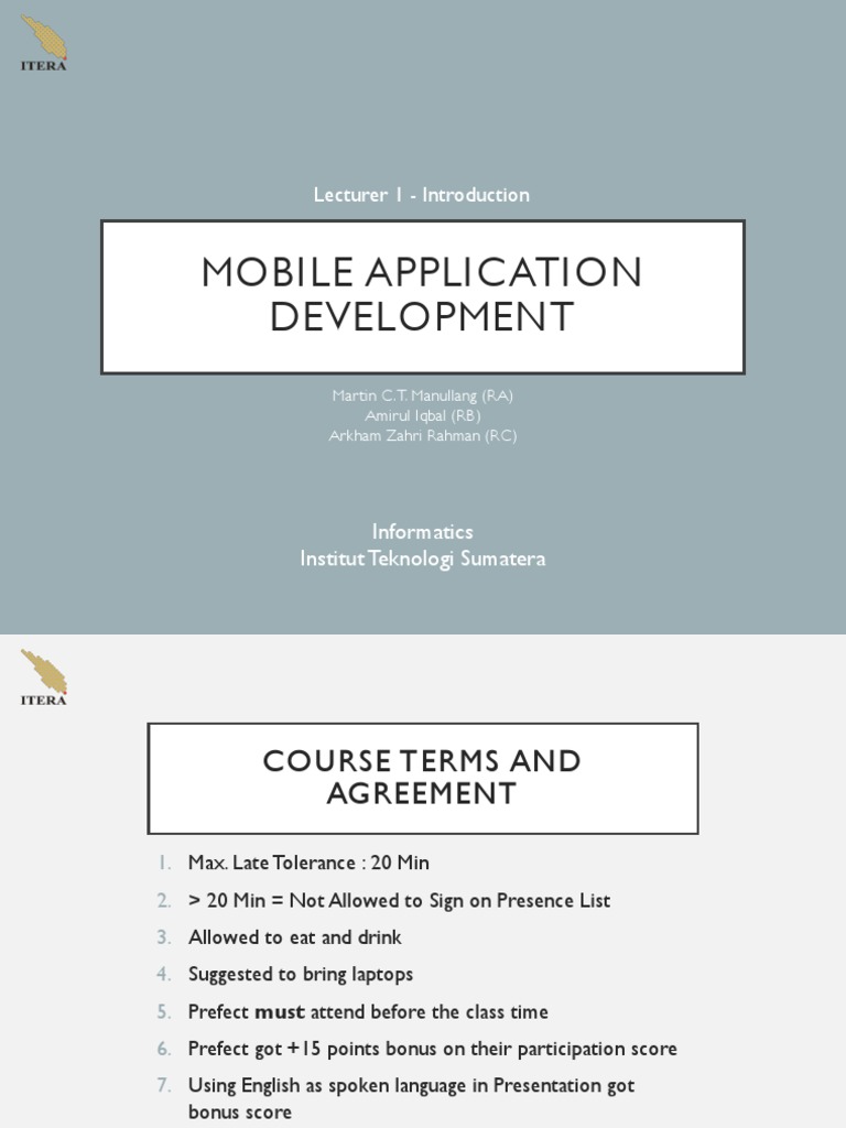 Mobile Application Development: Lecturer 1 - Introduction | PDF | Java ...