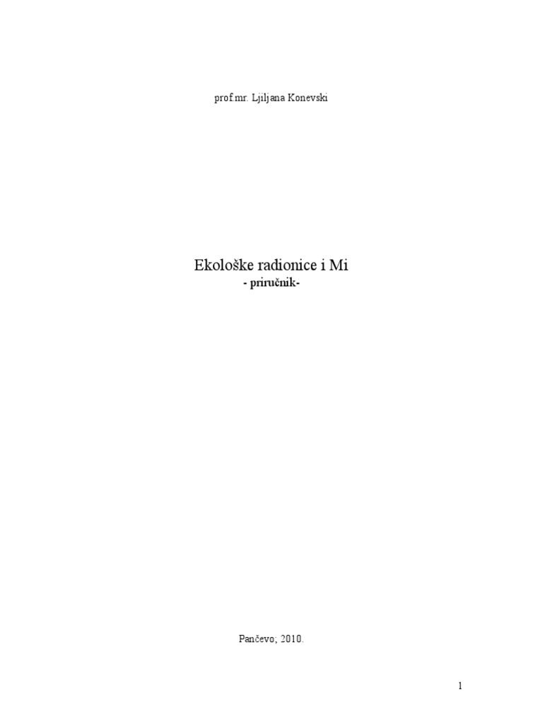 Eko Radionice Prirucnik | PDF