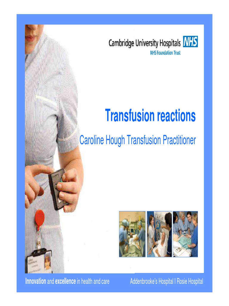 Transfusion Reactions: Safety and Management | PDF | Blood Transfusion ...