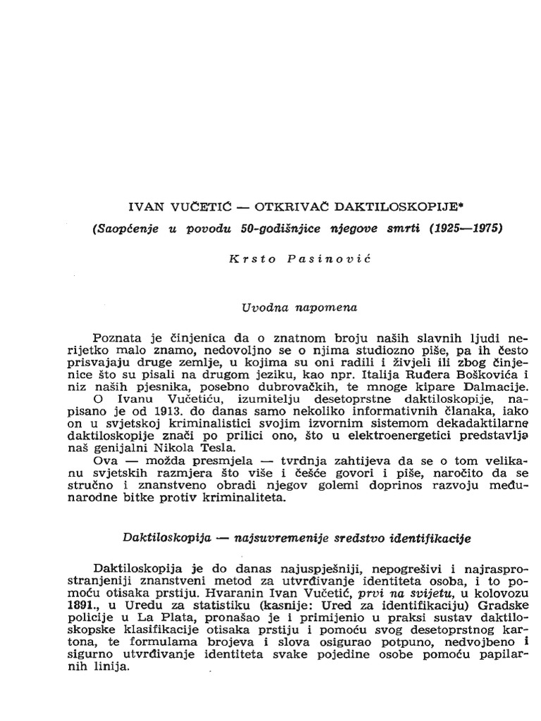 Ivan Vucetic - Otkrivac Daktiloskopije