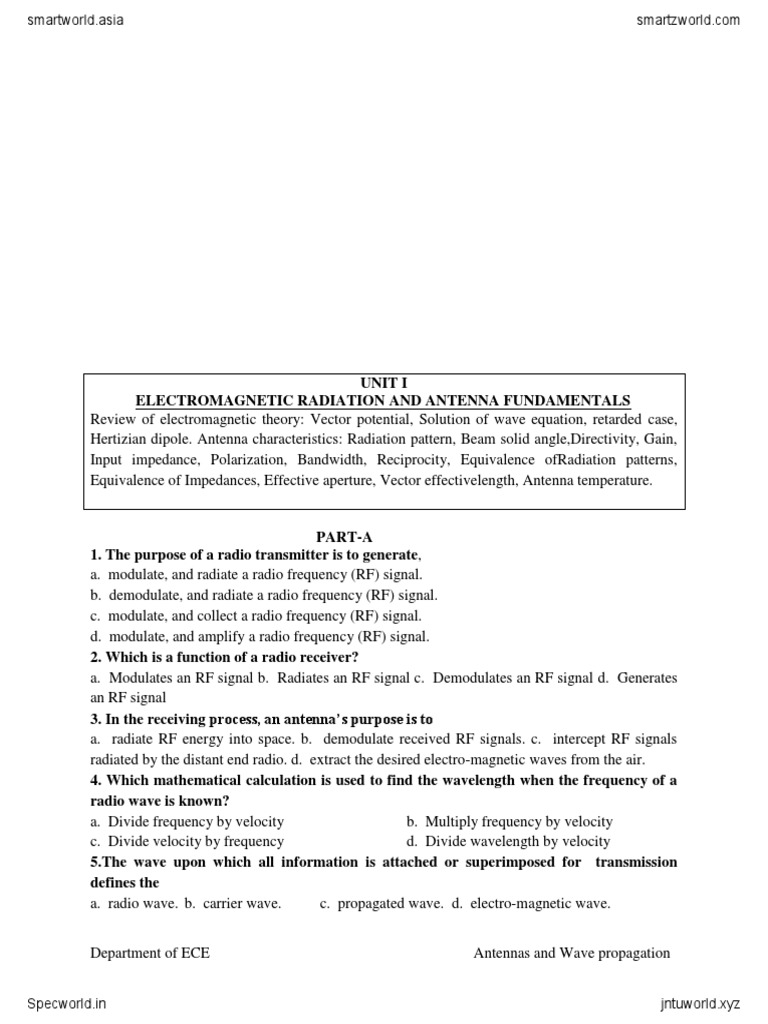 AWP Imp Questions | PDF | Radio Propagation | Antenna (Radio)