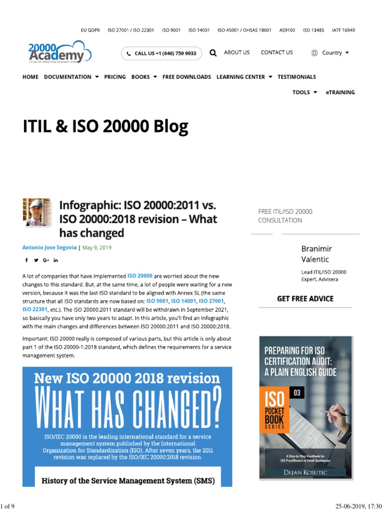 ISO 20000 Version 2018 Vs 2011 | PDF | Itil | Information Security