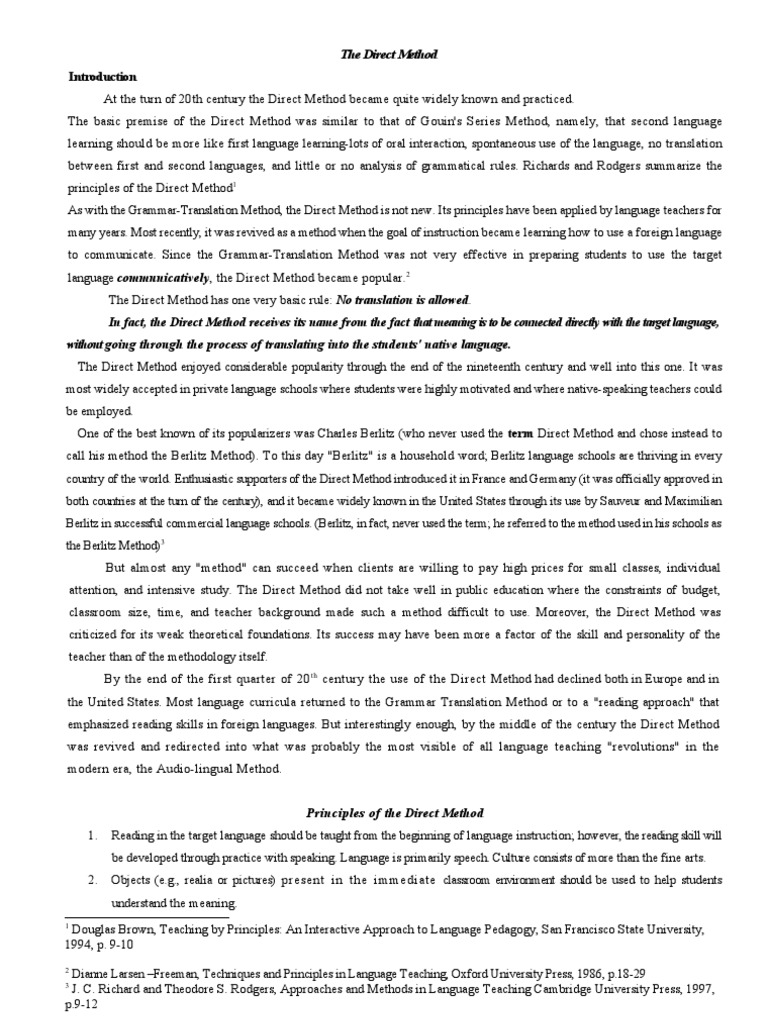 Direct Method | PDF | Second Language | Language Education