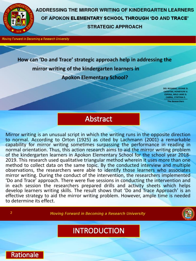 Improving Mirror Writing in Apokon School | PDF | Learning Styles ...