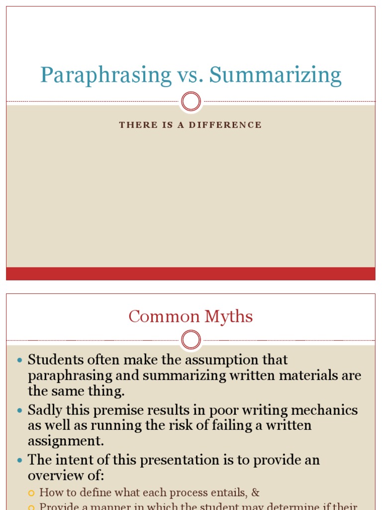 Paraphrasing Vs Summarization | PDF | National Science Foundation ...