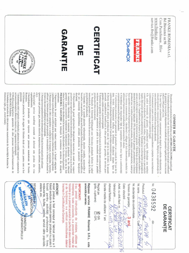 Certificat de Garantie PDF | PDF