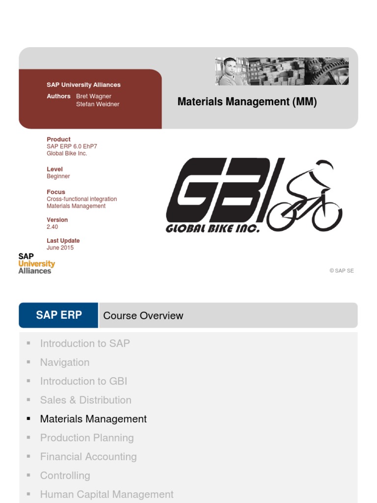 Intro ERP Using GBI Slides MM en v2.40 | PDF | Receipt | Accounts Payable