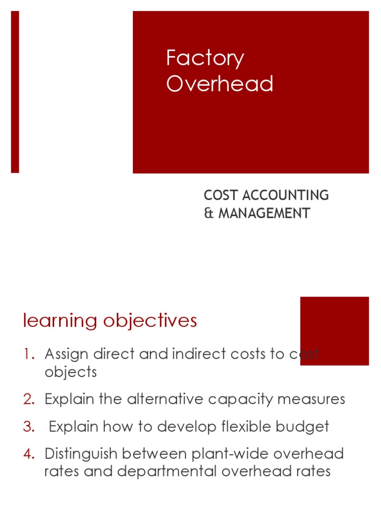 Factory Overhead: Cost Accounting & Management | PDF | Regression ...