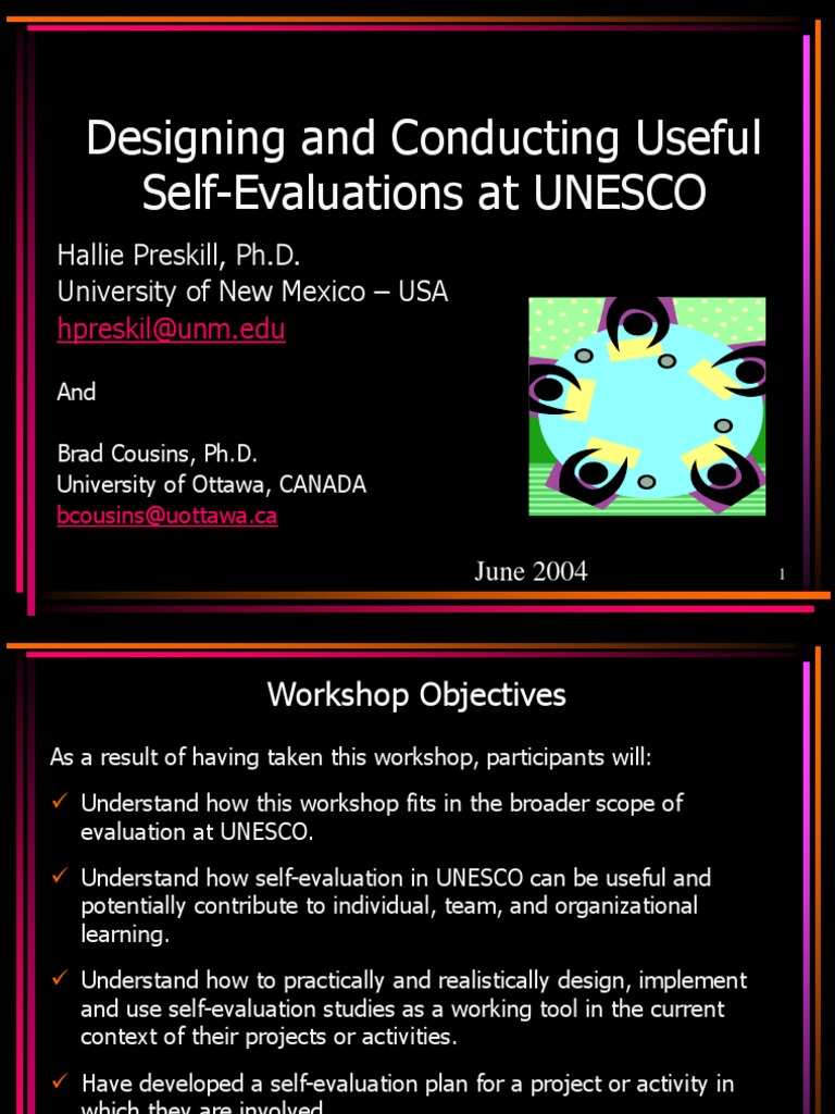 Designing and Conducting Useful Self-Evaluations at UNESCO: Hallie ...