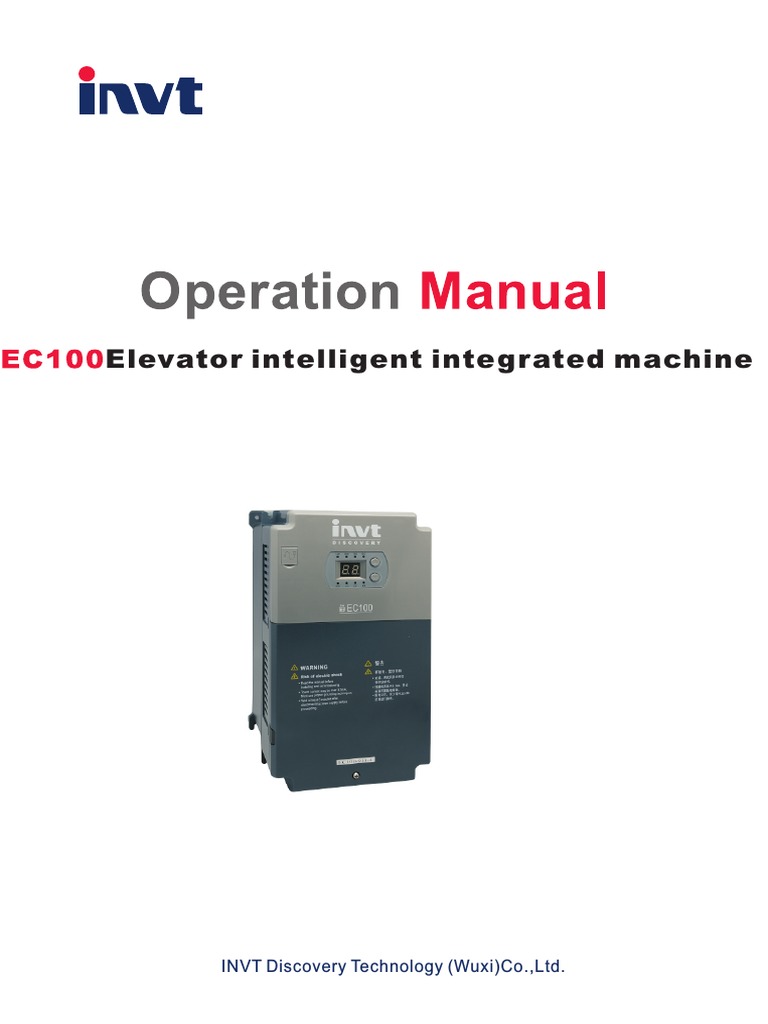 EC100 Operation Manual | PDF | Electrical Connector | Elevator