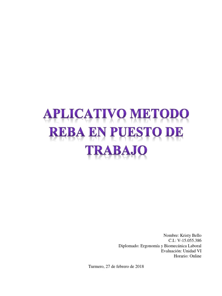 Metodo Reba | PDF | Factores humanos y ergonomía | Percepción