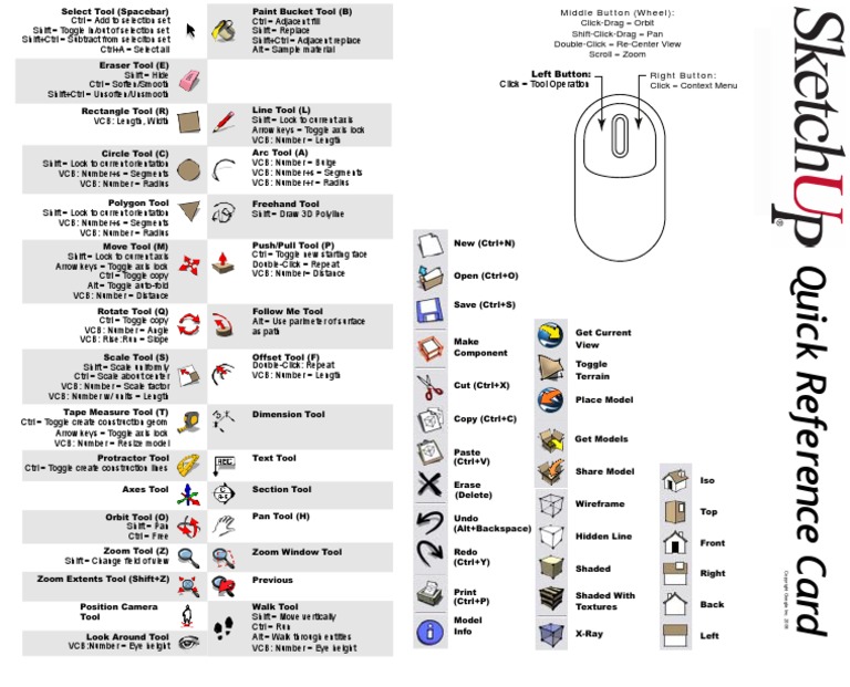 Google Sketchup - Quick Reference Card PDF | PDF | Teaching Methods ...