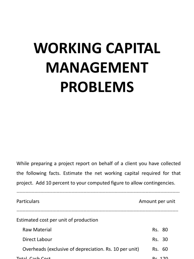 2..working Capital Management Problems | PDF | Working Capital | Credit