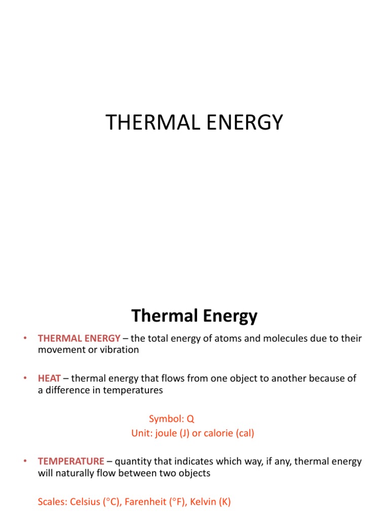Thermal Energy | PDF | Thermal Expansion | Heat