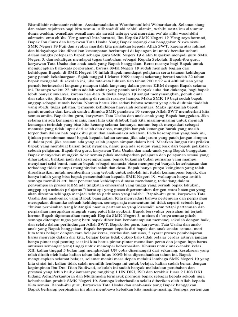 Contoh Kata Sambutan | PDF