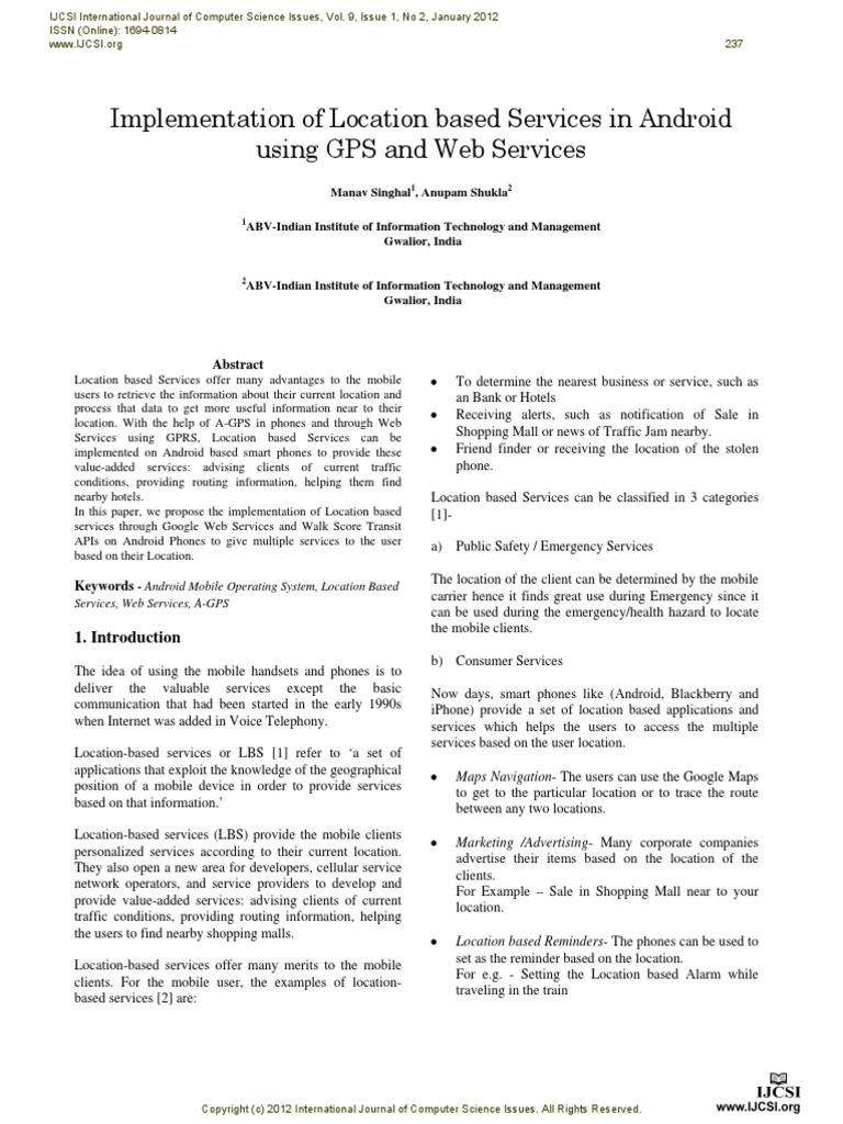 Implementation of Location Based Services in Andro PDF | PDF ...