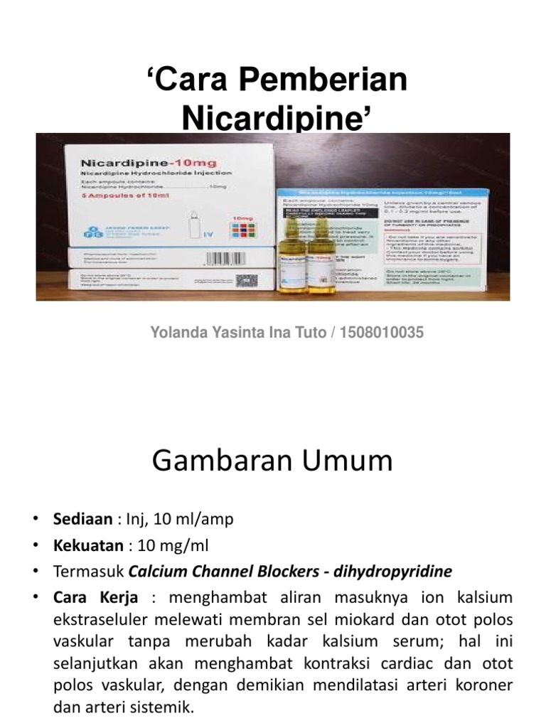Penggunaan Nicardipine | PDF