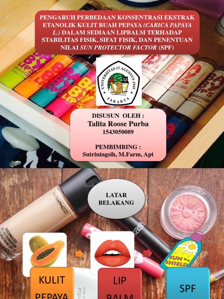 Sempro Kulit Buah Pepaya Sediaan Lipbalm Dengan Nilai SPF | PDF
