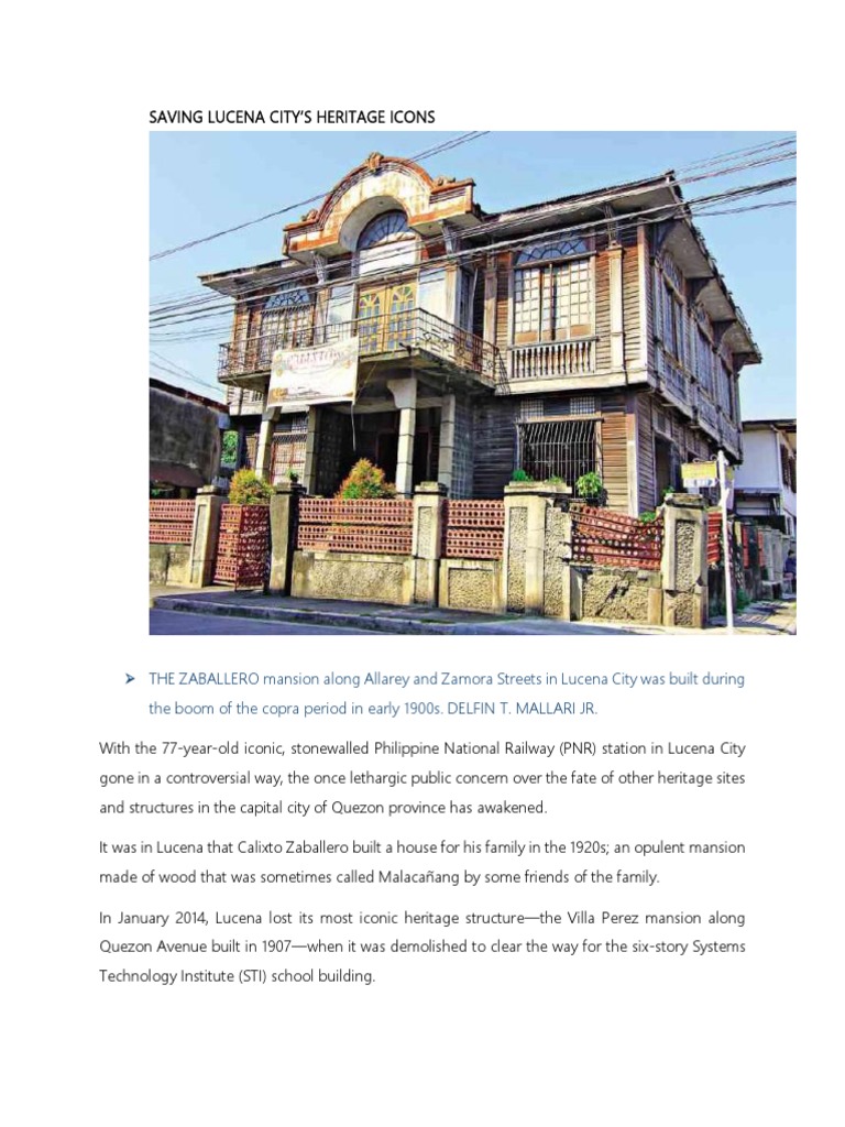 Ancestral Houses in Lucena | PDF