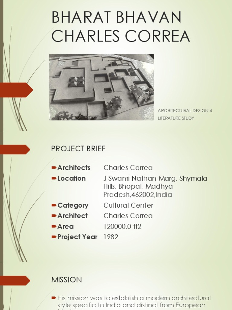 Bharat Bhavan Charles Correa: Architectural Design 4 Literature Study | PDF