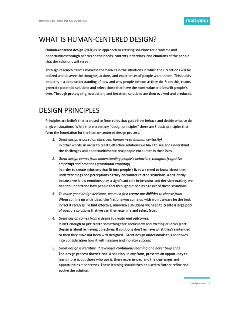 HCD: A 5-Phase Human-Centered Design Process | PDF | Design | Decision ...