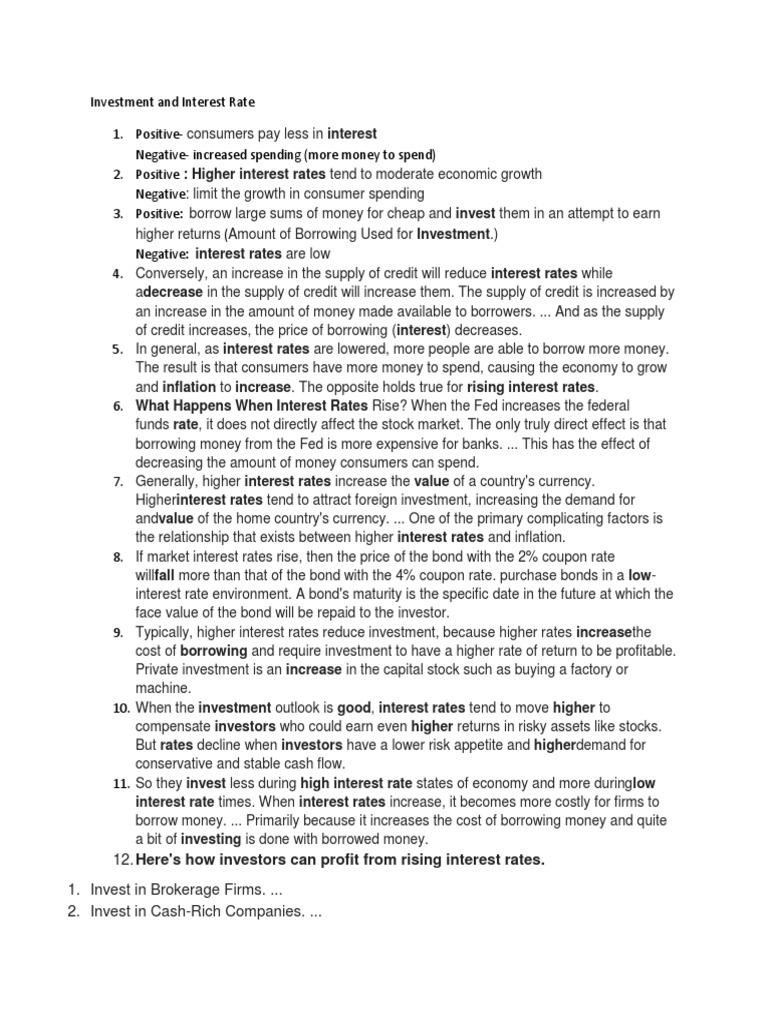 Higher Interest Rates Tend To Moderate Economic Growth | PDF | Interest ...