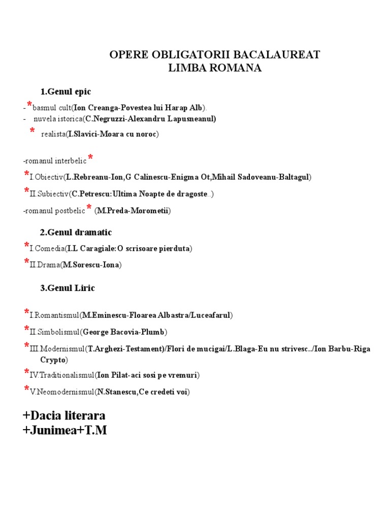 Lista Opere Bac | PDF