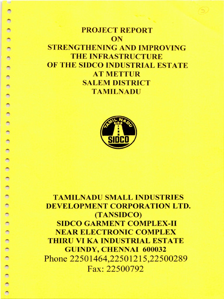 Projecrtreport Sidco PDF | Download Free PDF | Tamil Nadu | Entrepreneurship