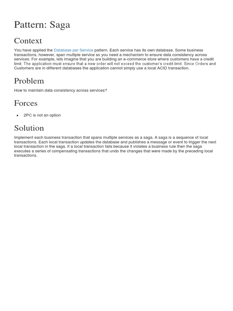 Pattern Saga | PDF | Database Transaction | Databases