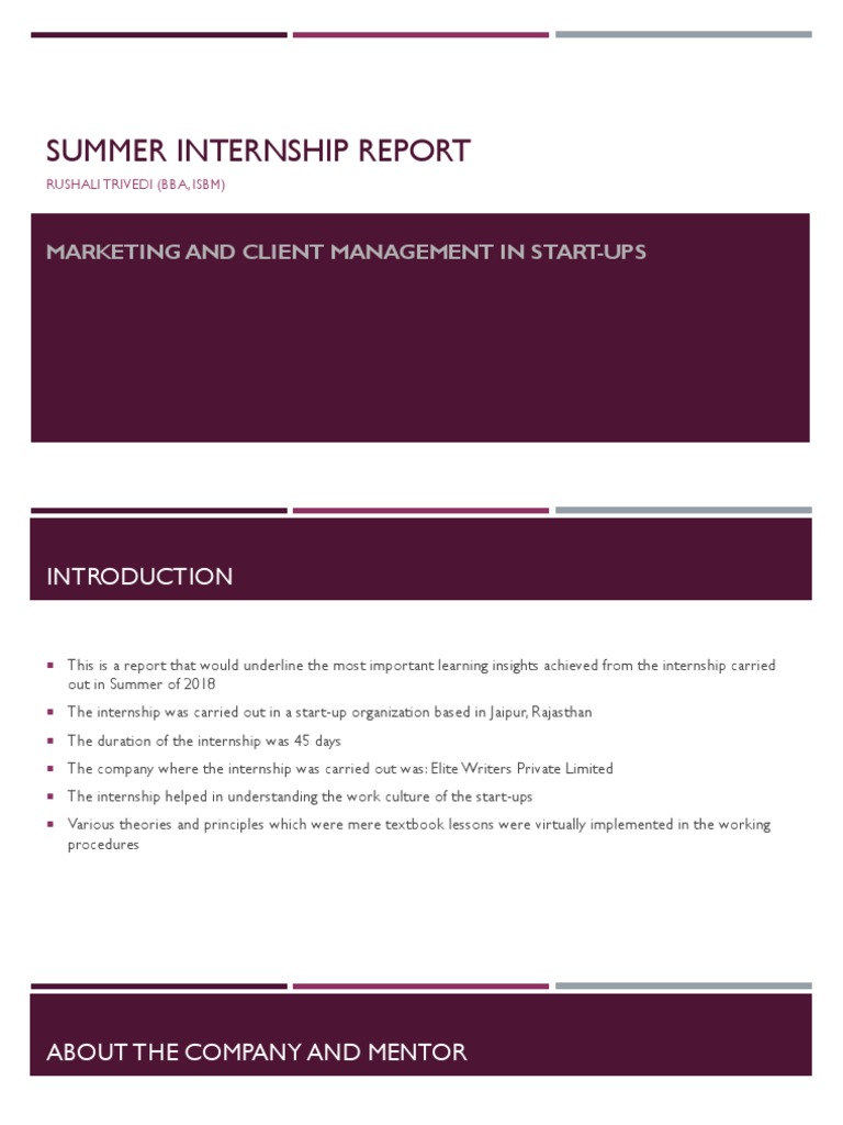 Summer Internship Presentation | PDF | Customer | Negotiation