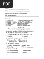 Obesity Questionnaire: Q1) Do You Feel That You Are Obese? | PDF ...