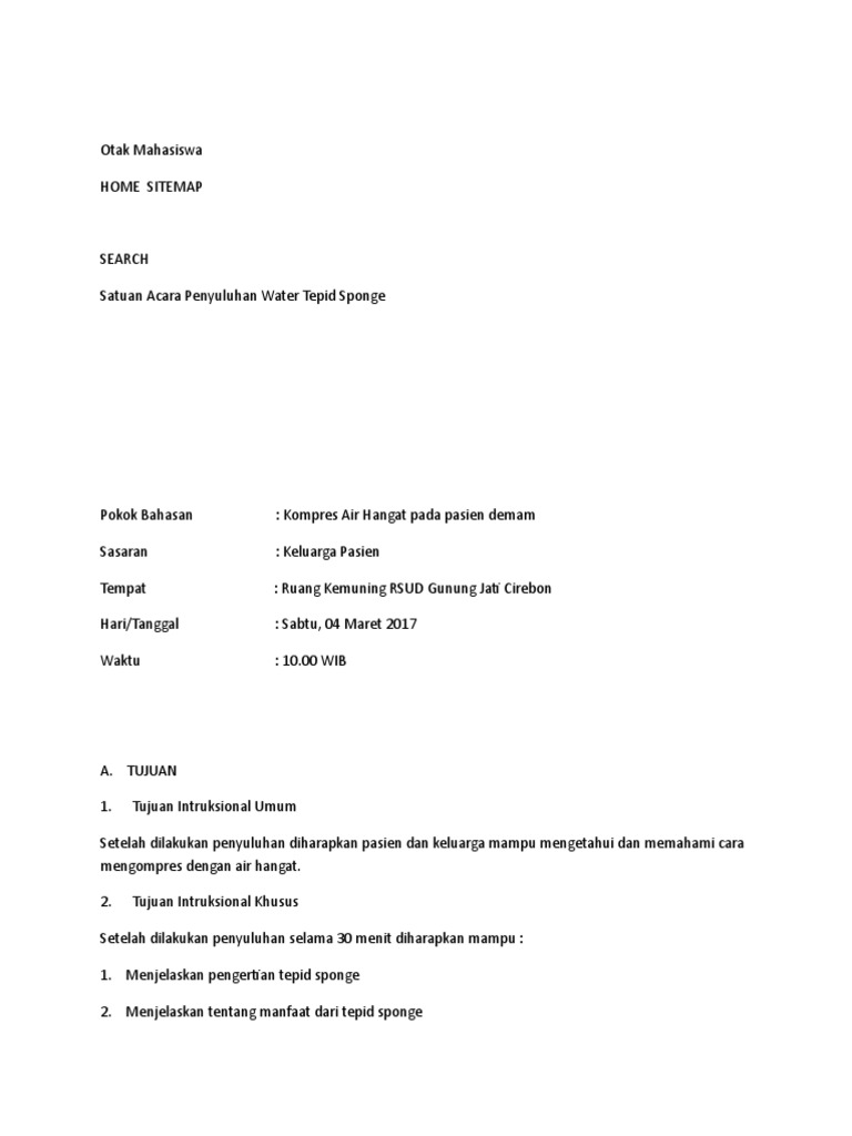 Water Tepid Sponge | PDF