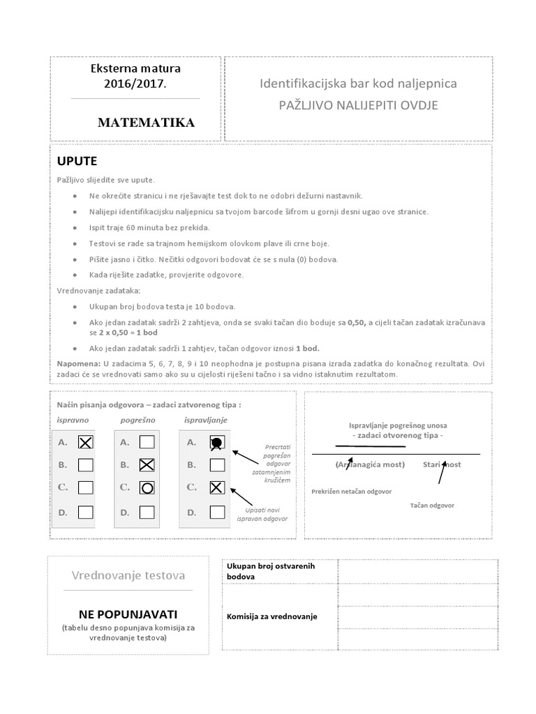 Matematika - Test | PDF