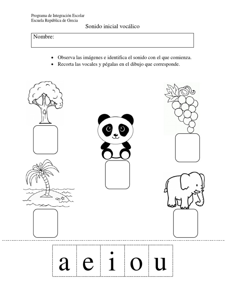 Sonido Inicial Vocalico | PDF