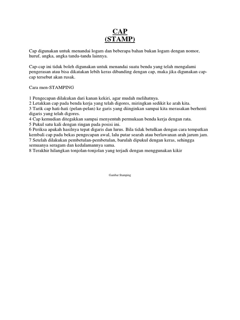 CAP (Stamp) : Gambar Stamping | PDF