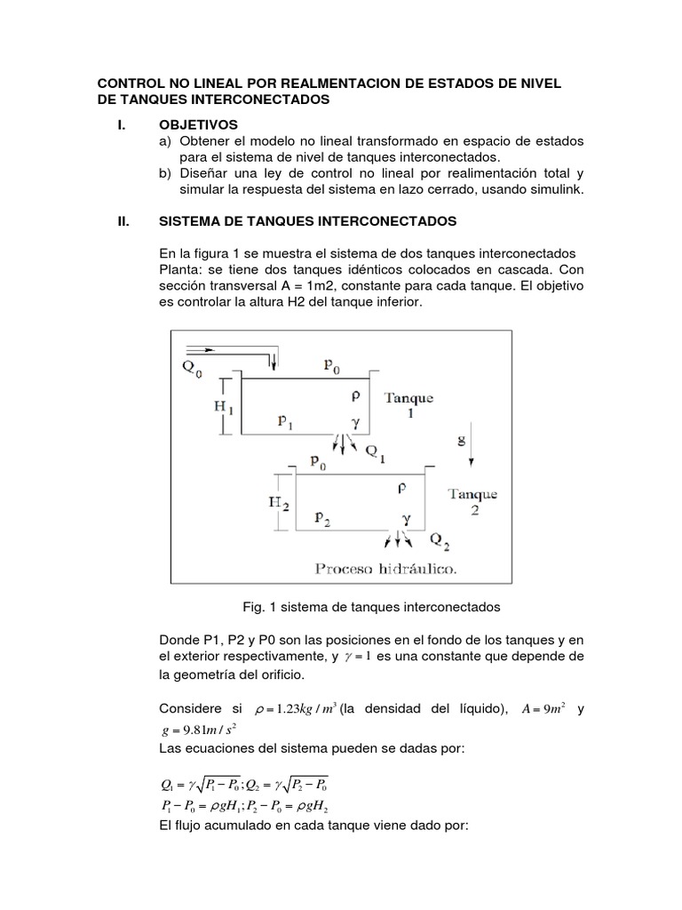 Control de Tanques Interconectados | PDF | Matemáticas Aplicadas | Enseñanza de matemática