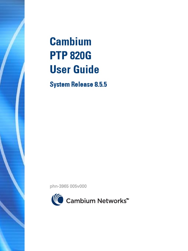 PTP 820G User Guide 8.5.5 PDF | PDF | Radius | License