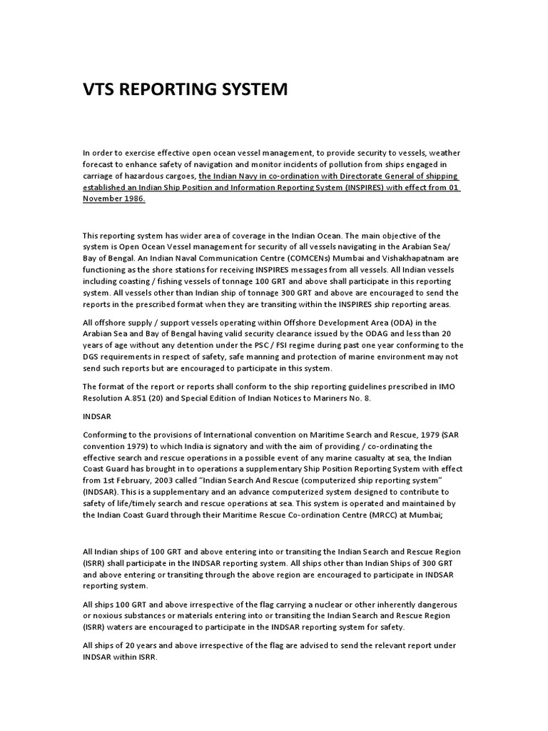 3.ship Reporting Systems | PDF | Search And Rescue | Ships