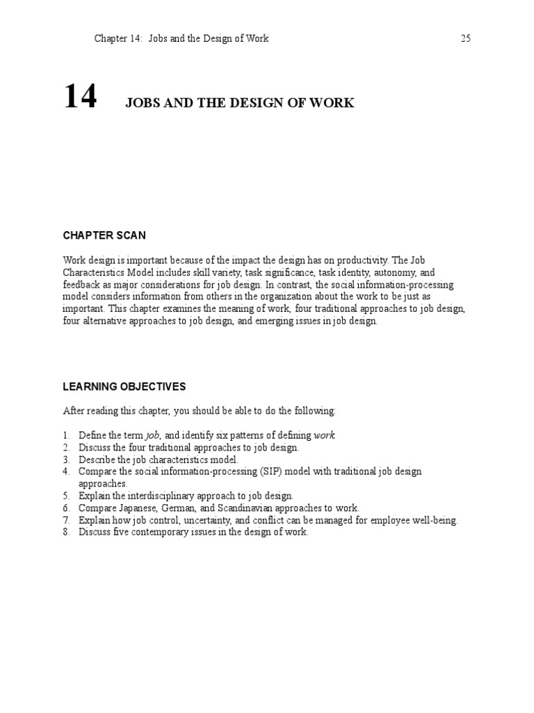Job Design | PDF | Employment | Motivation