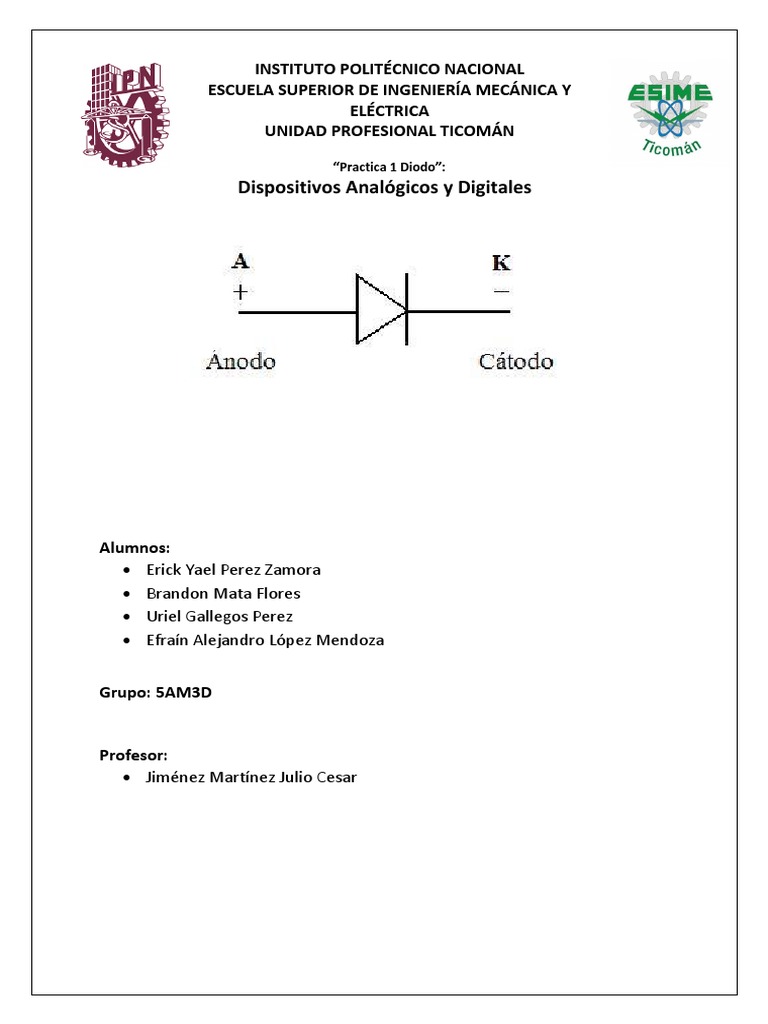 Practica 1 Diodo Rectificador | PDF | Diodo | Rectificador