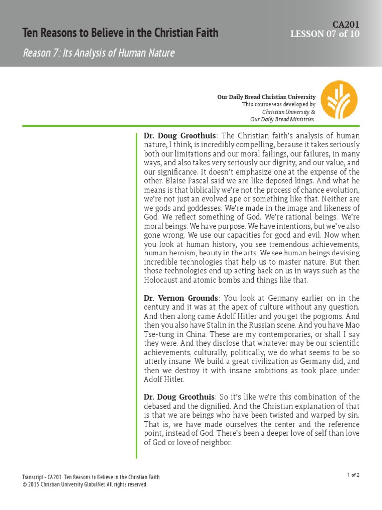 Ca201 07 | PDF | Reason | God