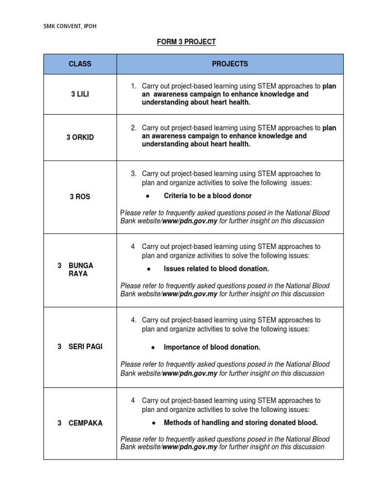 Form 3 Projects | PDF