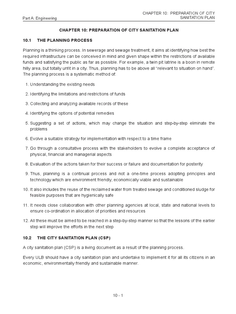 City Sanitation Plan Preparation Guide | PDF | Sanitation | Sewage ...