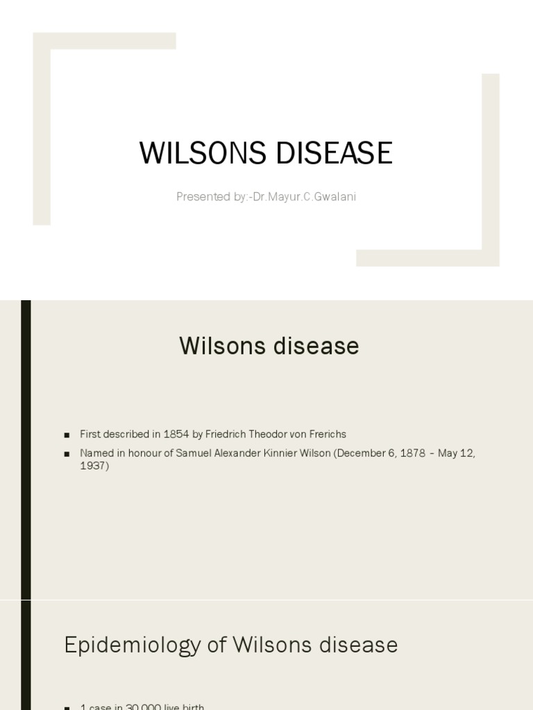 Wilsons Diseae Paeds Presentation | PDF | Medicine | Diseases And Disorders